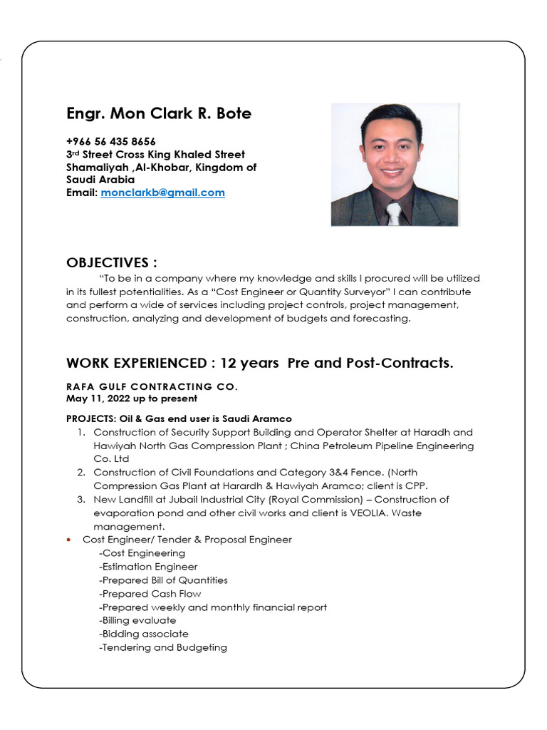 Rafa Gulf Contracting Experience Overview | PDF | Project Management ...