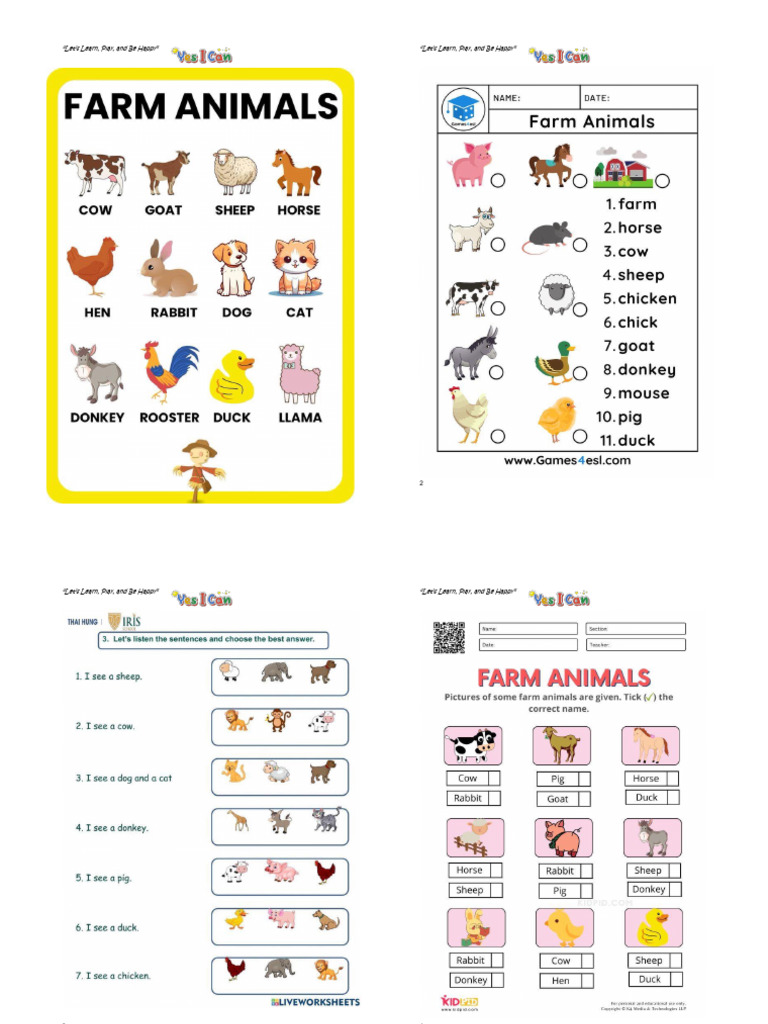 Farm Animal | PDF | Language Arts & Discipline
