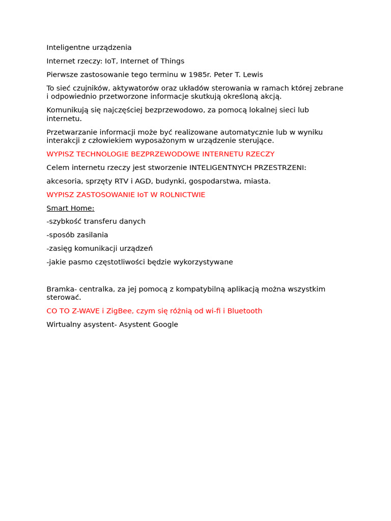 Inteligentne Urządzenia | PDF