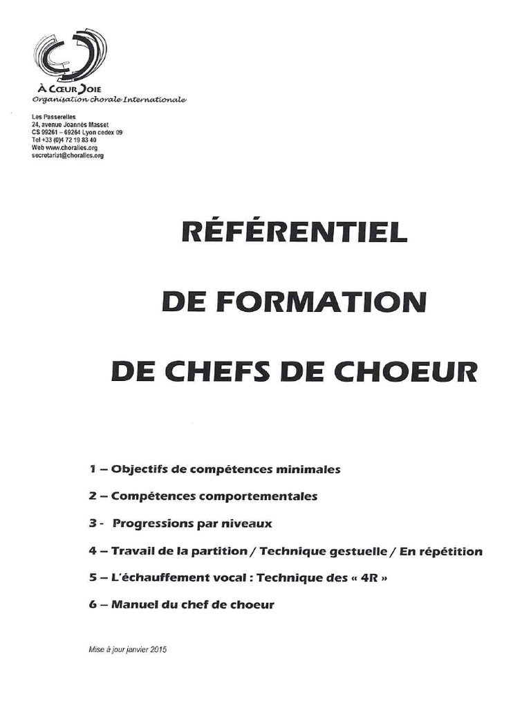Référentiel Chefs de Choeur | PDF
