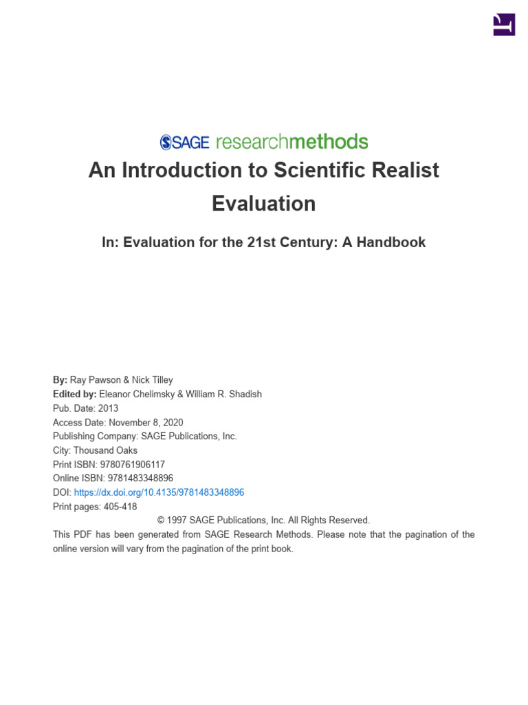 Introduction to Realist Evaluation | PDF | Closed Circuit Television ...