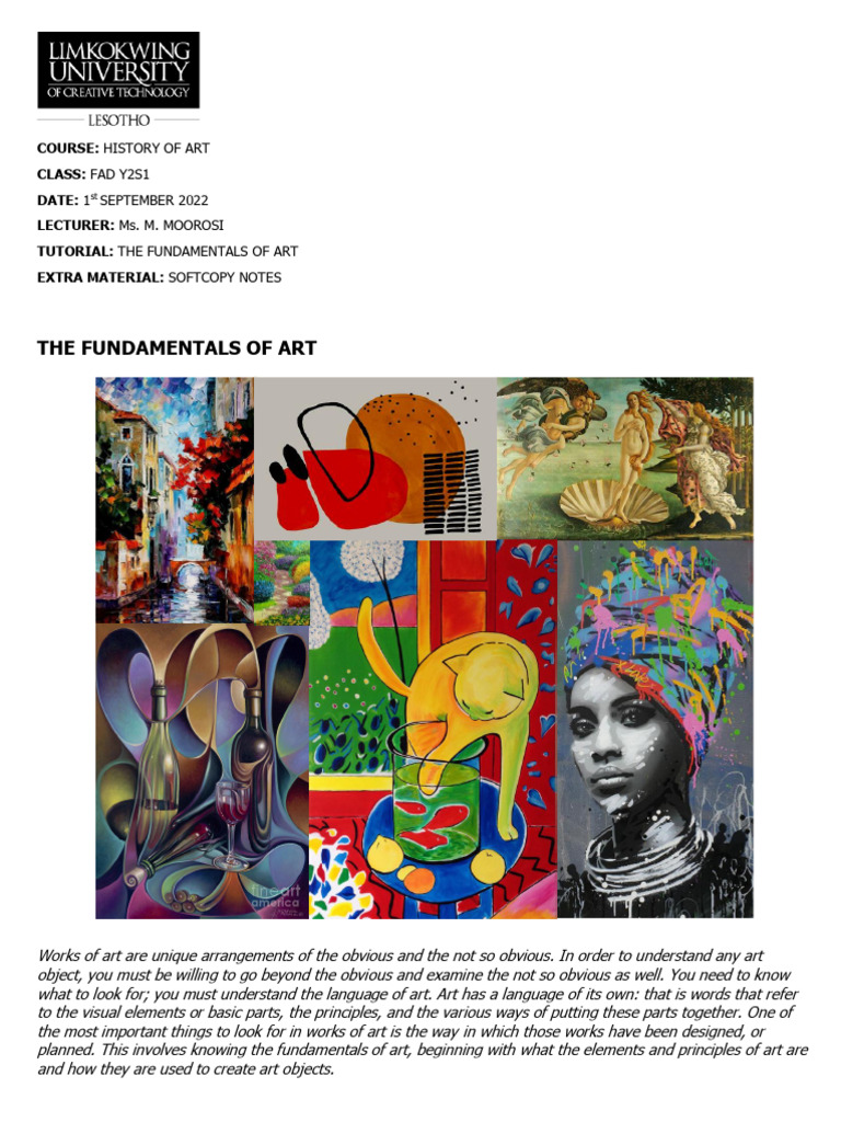 The Fundamentals of Art | PDF | Composition (Visual Arts) | Aesthetics