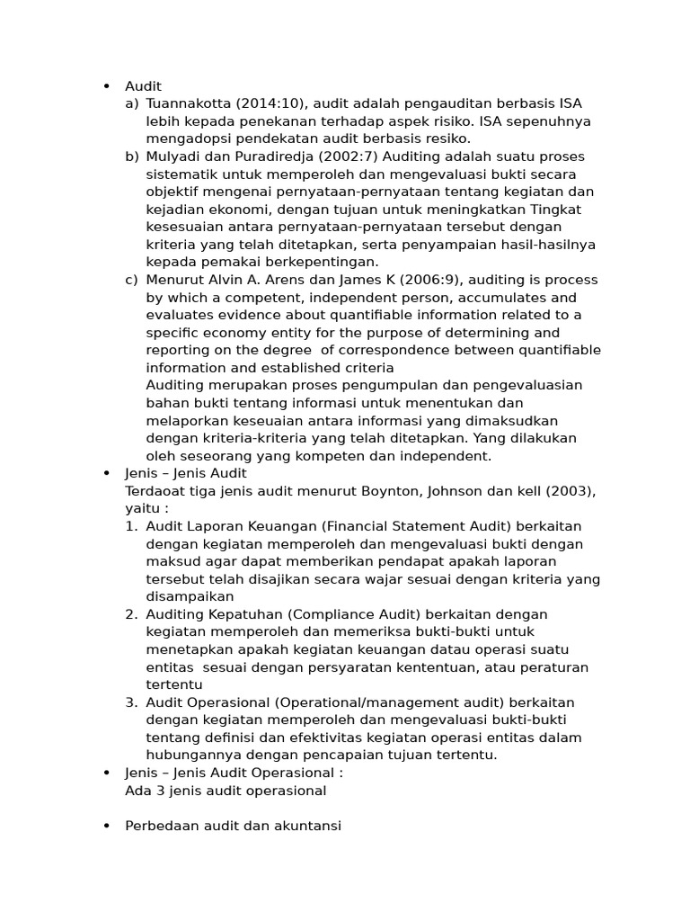 Rangkuman Tugas Audit | PDF | Karier & Perkembangan | Bisnis