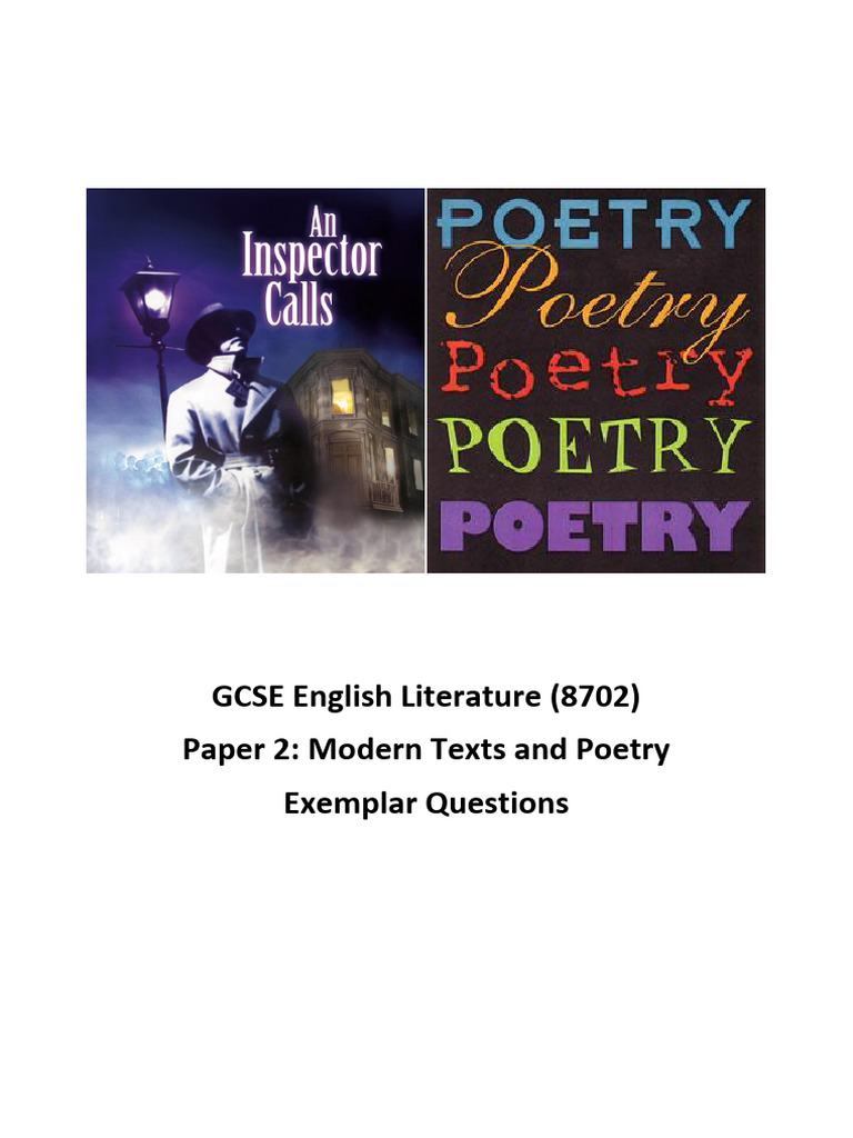 Literature Paper 2 Exemplar Questions Booklet | PDF