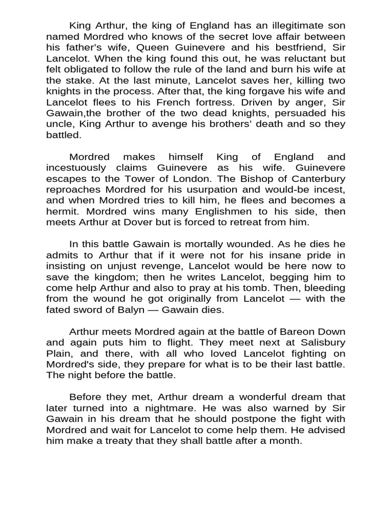 King Arthur | PDF | Lancelot | Gawain