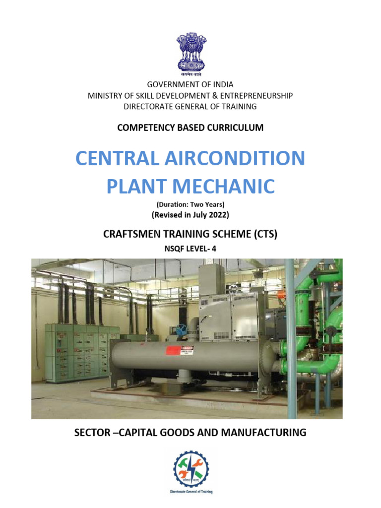 Central AC Plant Mech. - Cts 2.0 - NSQF-4 | PDF | Refrigerator | Air ...