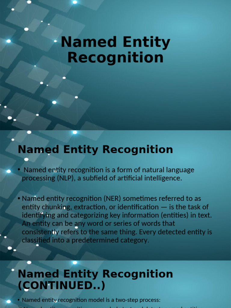 Understanding Named Entity Recognition | PDF | Deep Learning | Résumé