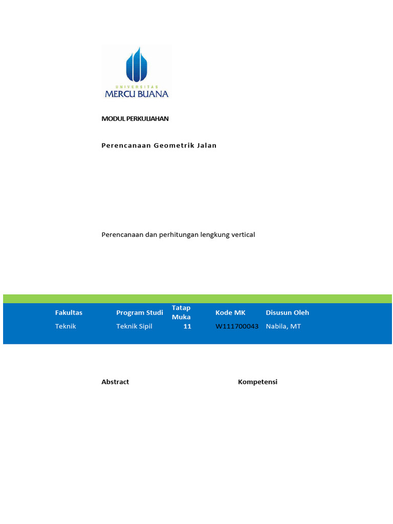 Modul 11-Perancangan Dan Perhitungan Alin. Vertikal | PDF