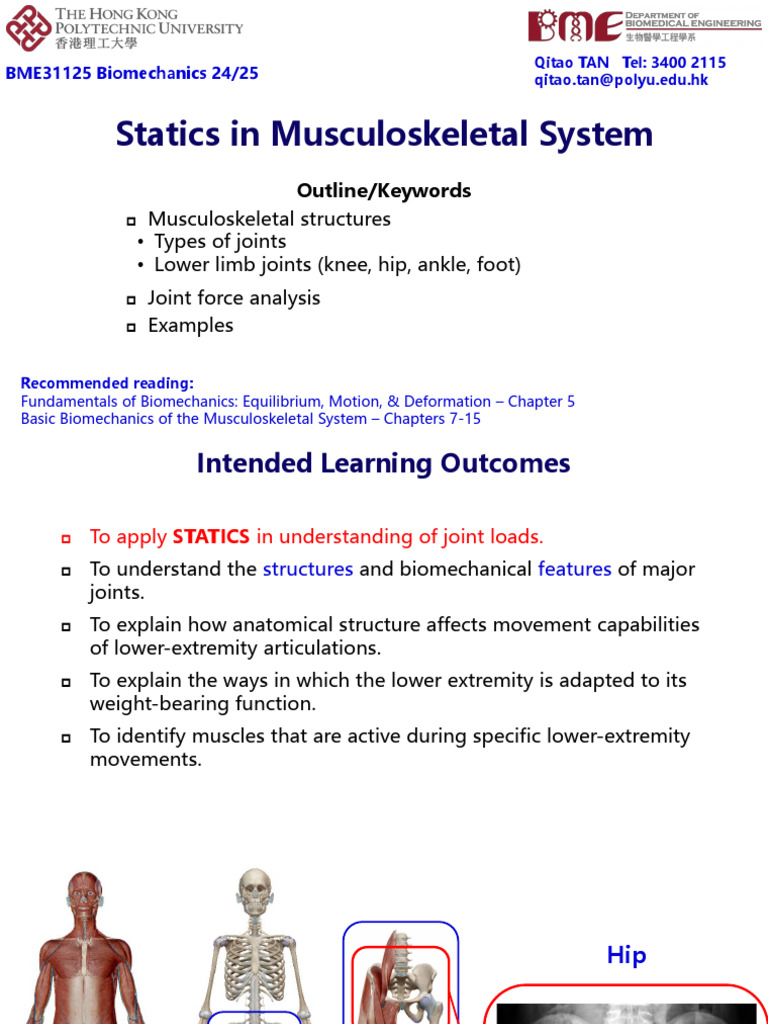 5-Statics in Musculoskeletal System - Lower-Limb Joints - Preview | PDF ...