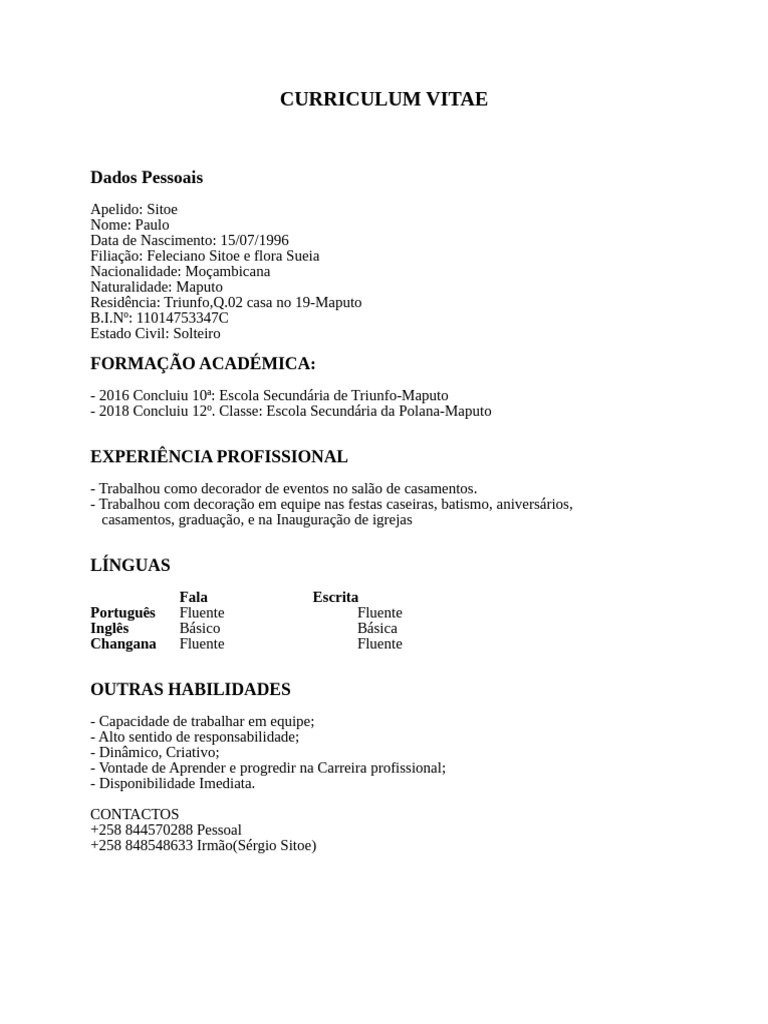 CV Paulo | PDF