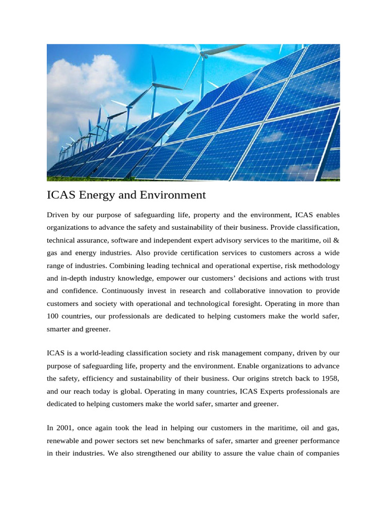 Icas Energy and Environment | PDF | Finance & Money Management