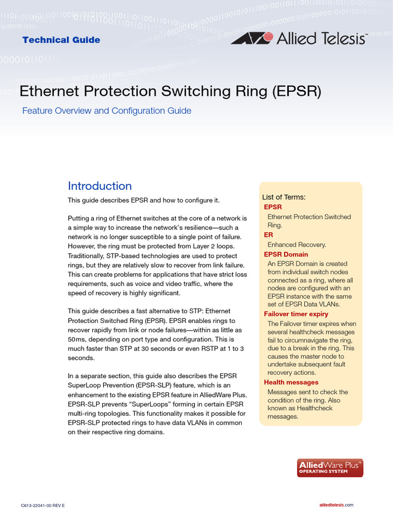 EPSR Configuration and Overview Guide | PDF | Communications Protocols ...