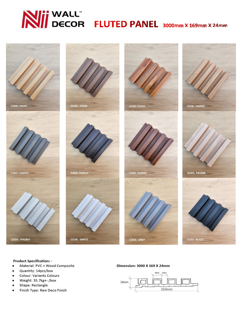 FLUTED PANEL - Cataloge - 12 Colours - 2022 | PDF