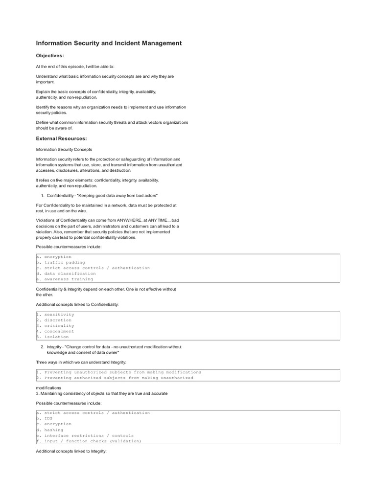 Eccouncil Ecihv2 1 1 1 Information Security and Incident Management | PDF | Information Security ...