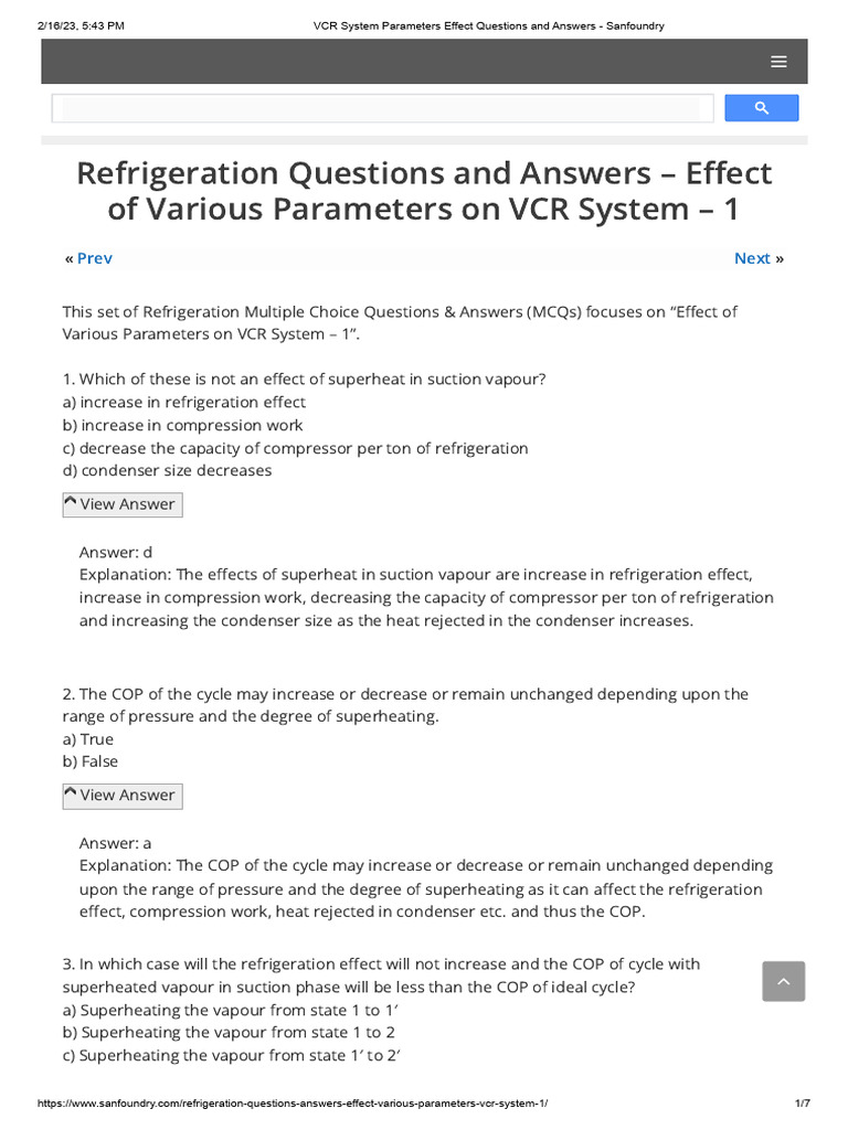 VCR System Parameters Effect Questions and Answers - Sanfoundry | PDF ...