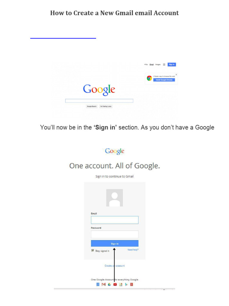 How To Create A New Gmail Email Account | PDF | Password | Gmail