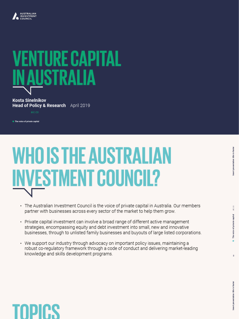 VC in Australia Presentation 2019 | PDF | Venture Capital | Corporate Finance