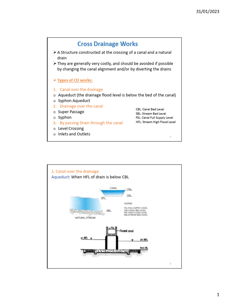 Cross Drainage Works | PDF | Canal | Flood