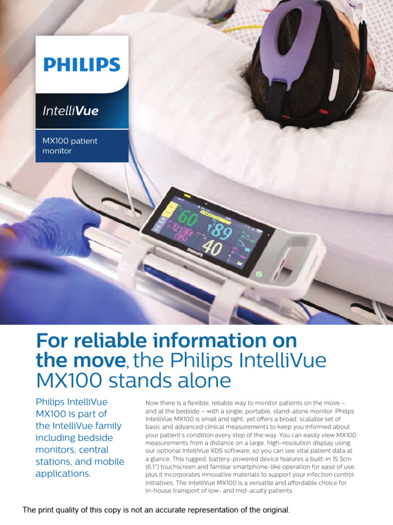 Philips Intellivue mx100 Brochure | PDF | Touchscreen | Electronic ...