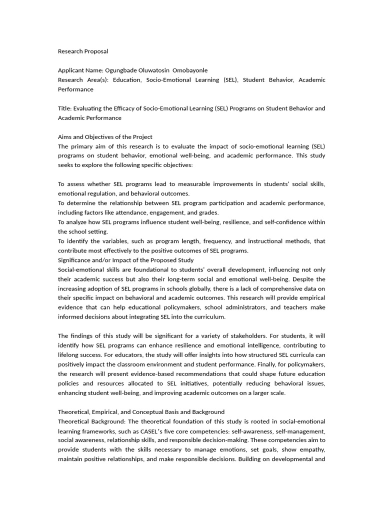 Research Proposal Education | PDF | Survey Methodology | Focus Group