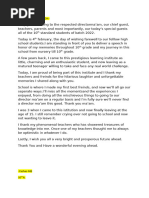 Preschool Graduation Farewell Speech | PDF