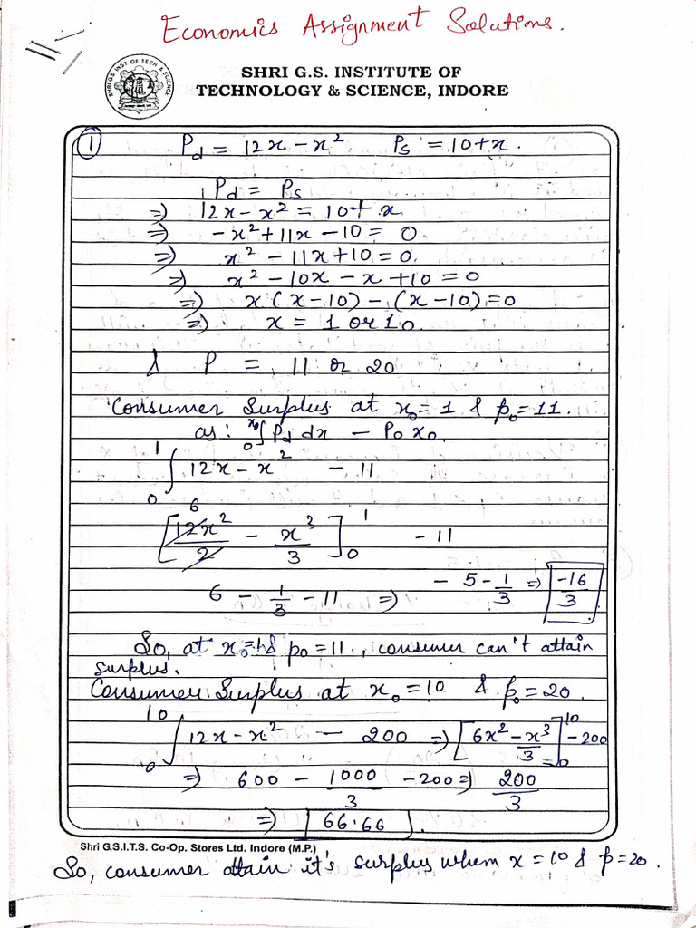 Economics Assignment Solution | PDF