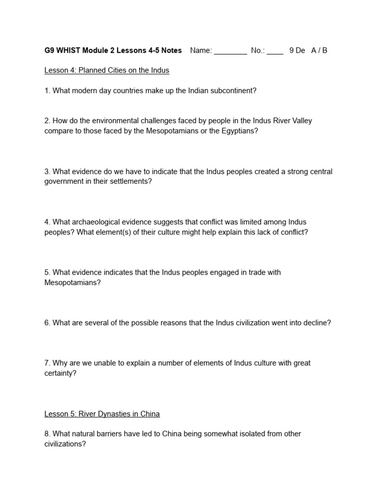G9 WHIST Module 2 Lessons 4-5 Notes | PDF | China | World Politics