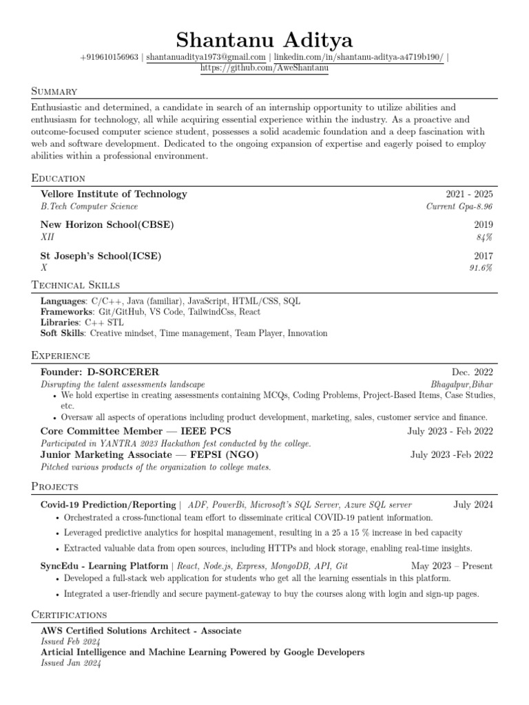 Shantanu Aditya | PDF | Computing | Computer Science