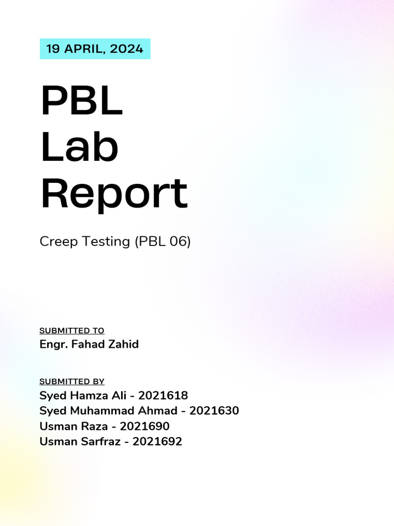 PBL6 Report | PDF | Creep (Deformation) | Plasticity (Physics)
