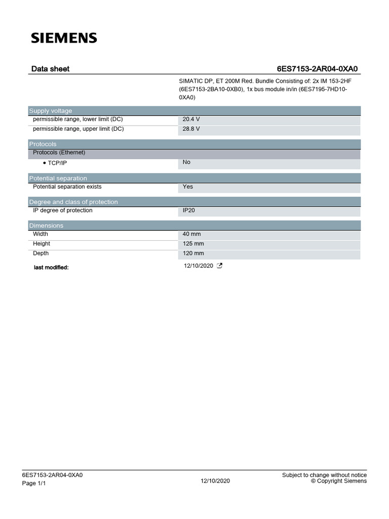 6ES71532AR040XA0 Datasheet en | PDF | Computers