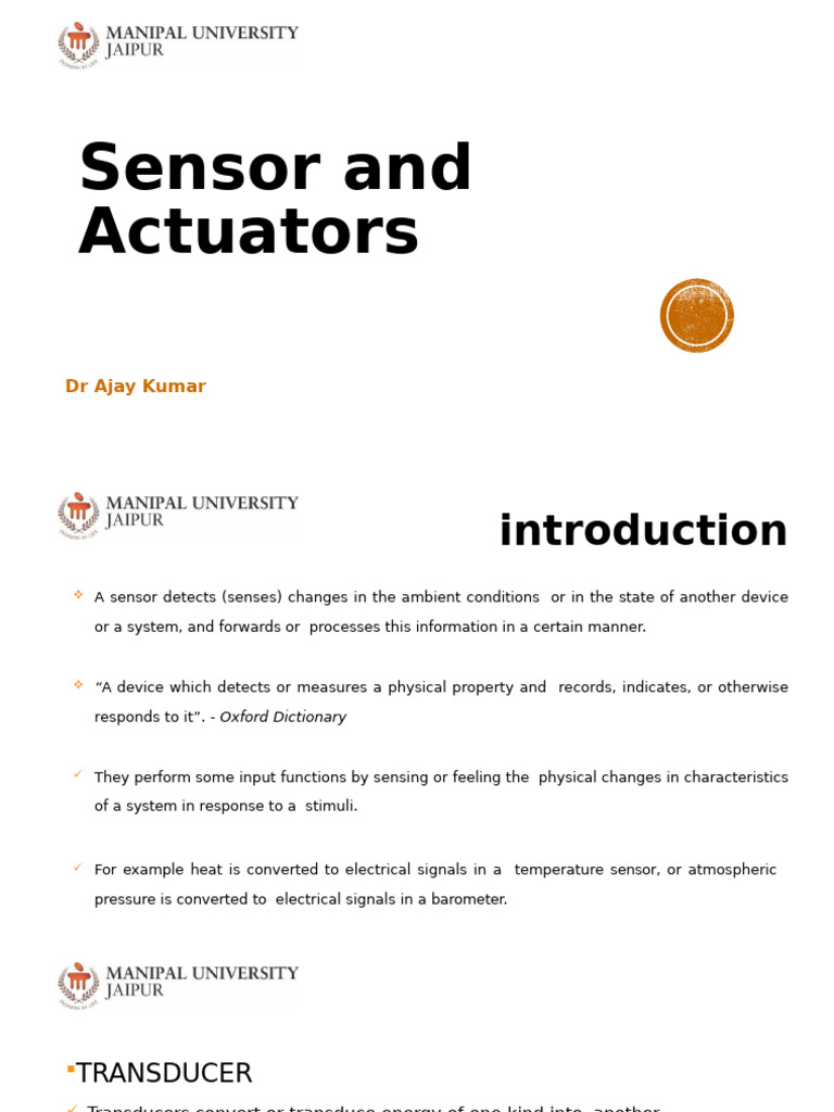 Sensor and Actuators | PDF | Actuator | Sensor