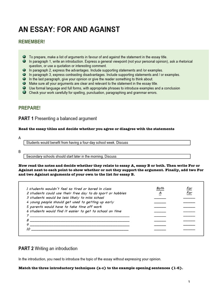 Balanced Argument Essay Guide | PDF | Essays | Argument