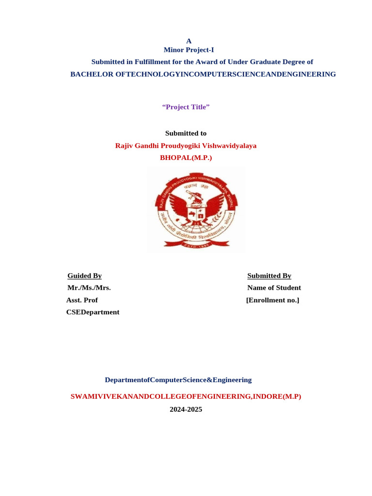 Minor Project-I Report Format | PDF | Regression Analysis | Applied ...