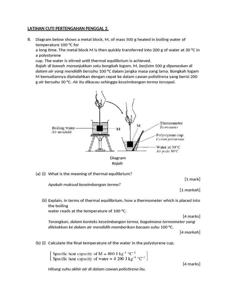 Latihan Cuti Pertengahan Penggal 2-Soalan | PDF