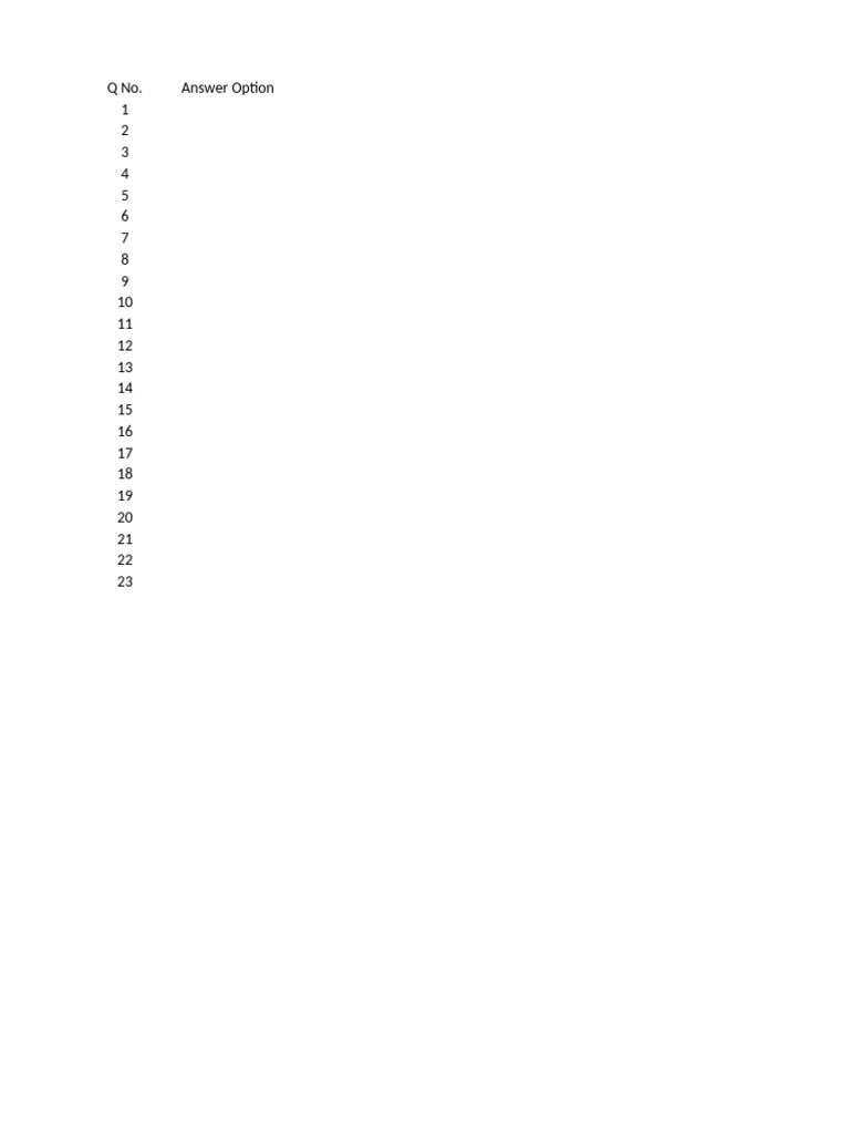 Answer Sheet Format | PDF