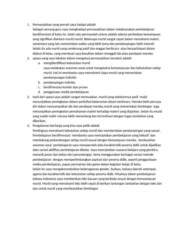 Permasalahan Yang Pernah Saya Hadapi Adalah | PDF