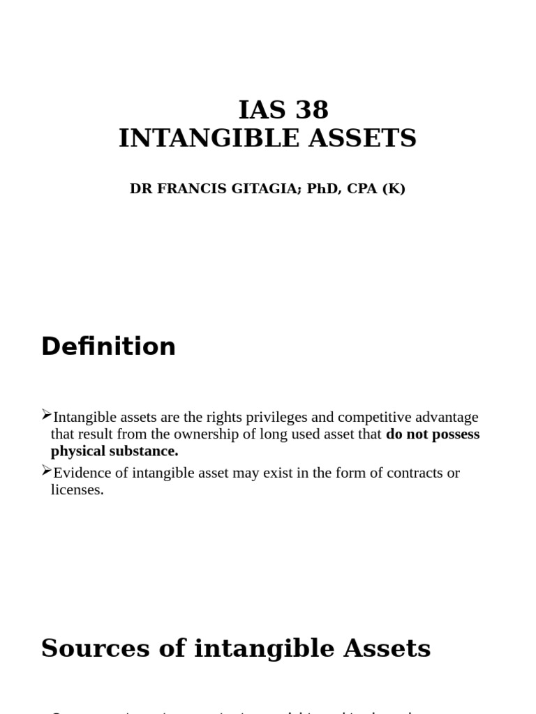 IAS 38: Intangible Assets Overview | PDF | Intangible Asset | Patent