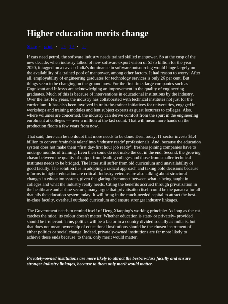 Reforming Higher Education for Employability | PDF | Economies