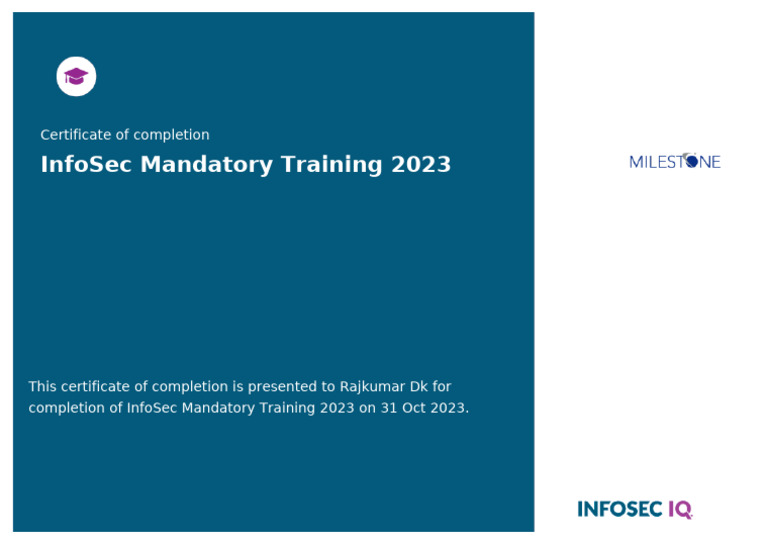 InfoSec Training Completion | PDF | Computers