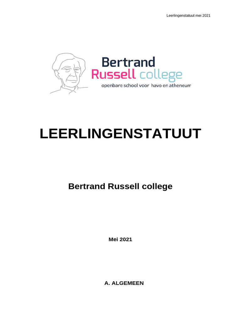 Leerlingenstatuut Bertrand Russell College 2021 | PDF