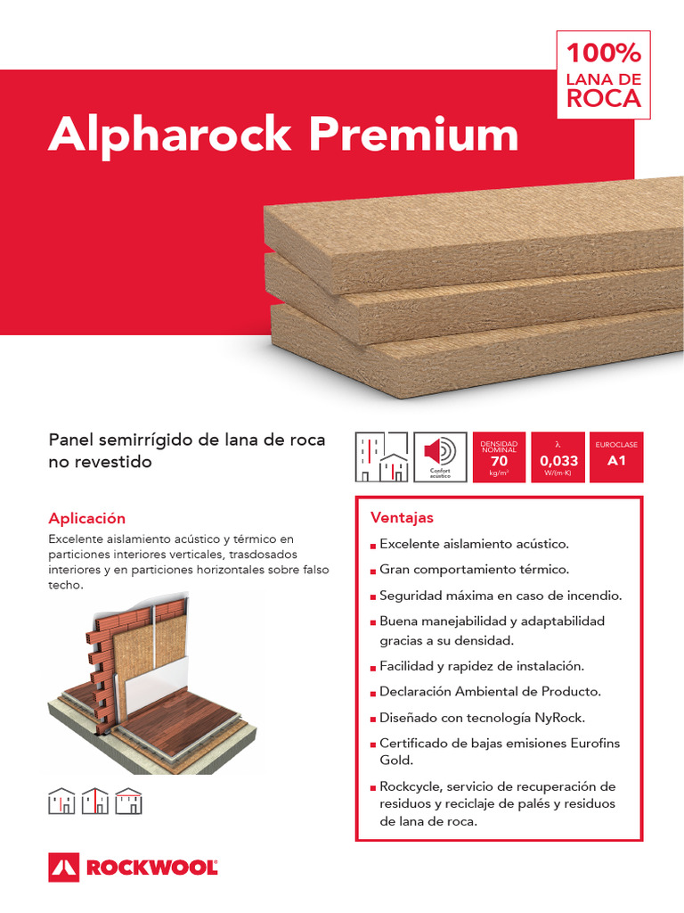 Rockwool Alpharock Premium | PDF | Materiales | Física Aplicada e Interdisciplinaria