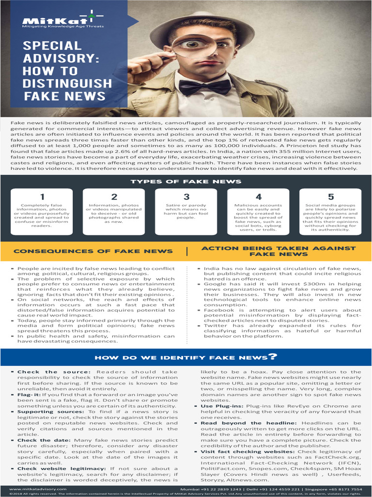 How To Distinguish Fake News (MitKat) | PDF | News | Cyberspace