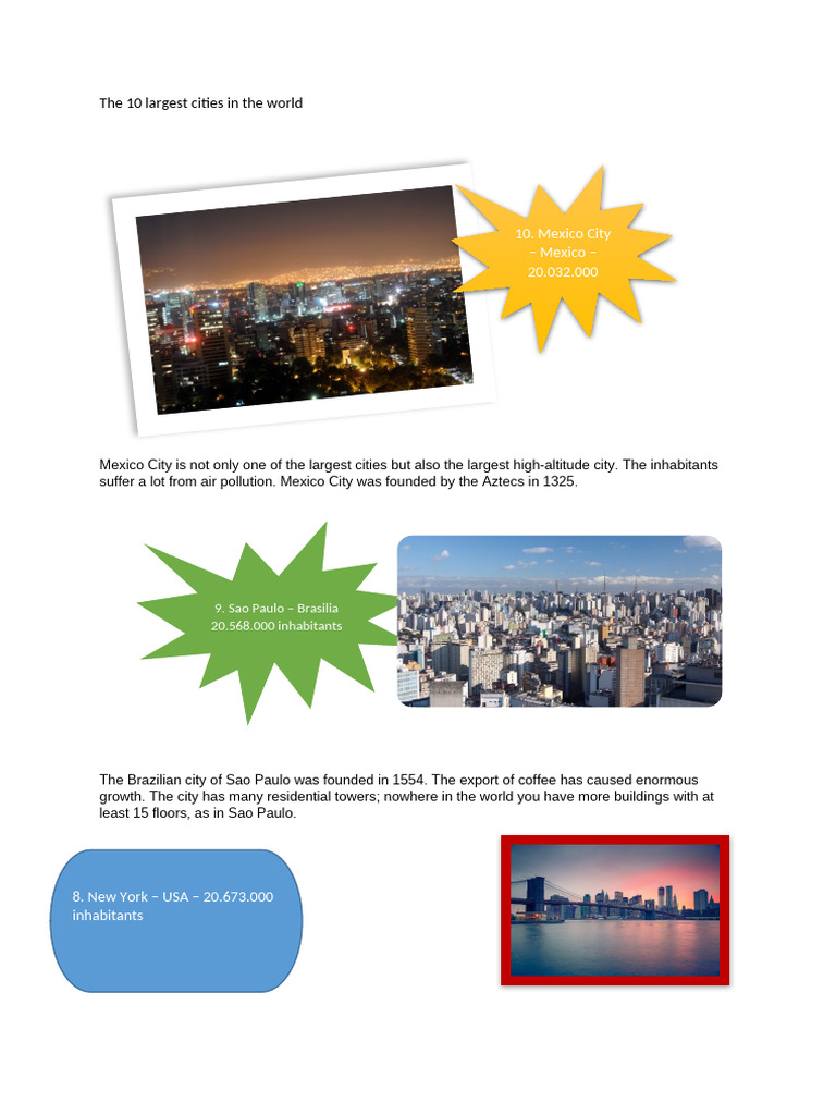World's Largest Cities Overview | PDF | Shanghai