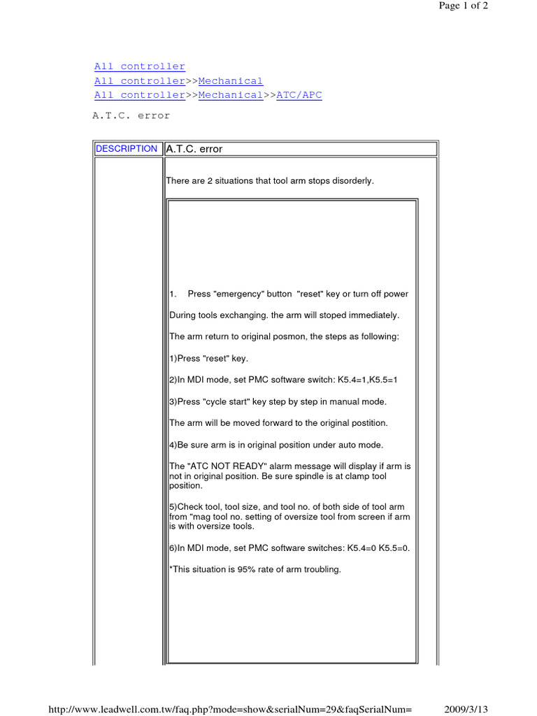 A.T.C. Error: All Controller All Controller Mechanical All Controller Mechanical Atc/Apc | PDF ...