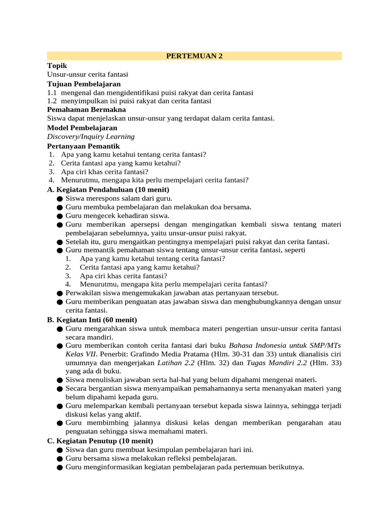 Modul Ajar Bab 2 PERTEMUAN 2 | PDF