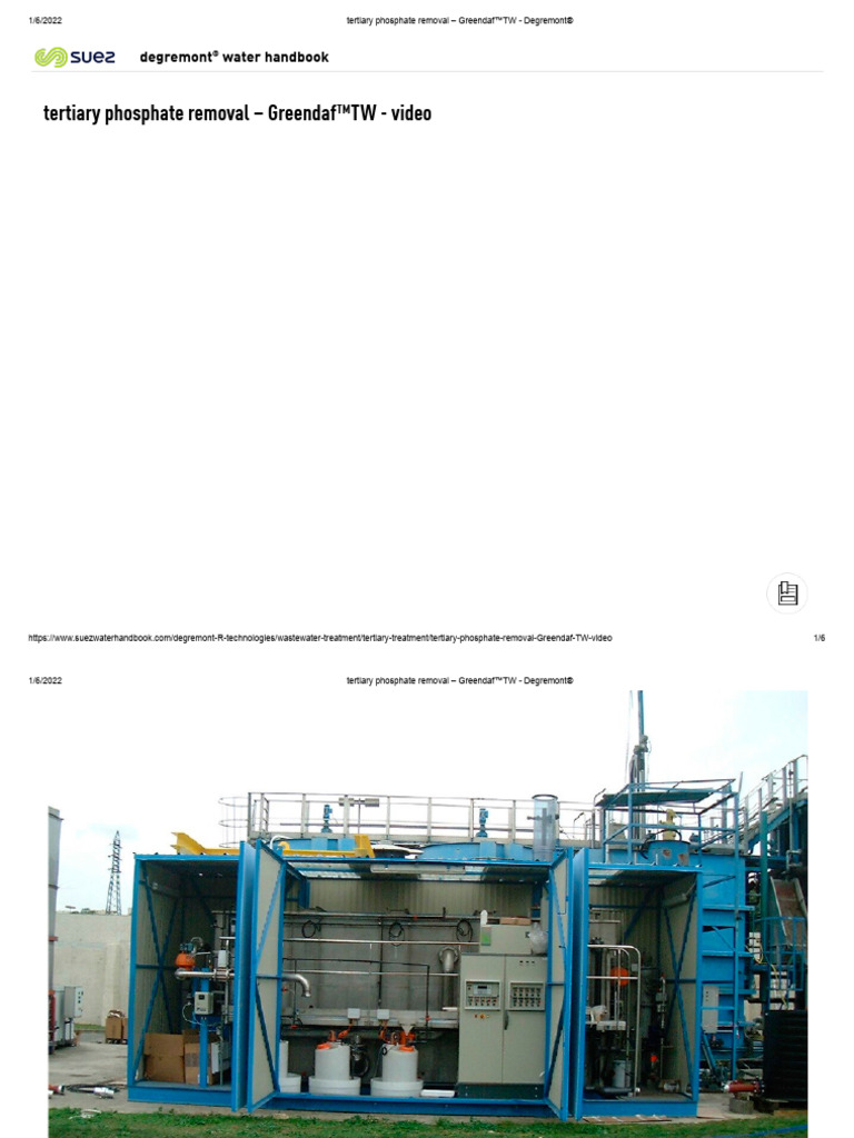 Tertiary Phosphate Removal - Greendaf™TW - Degremont® | PDF ...