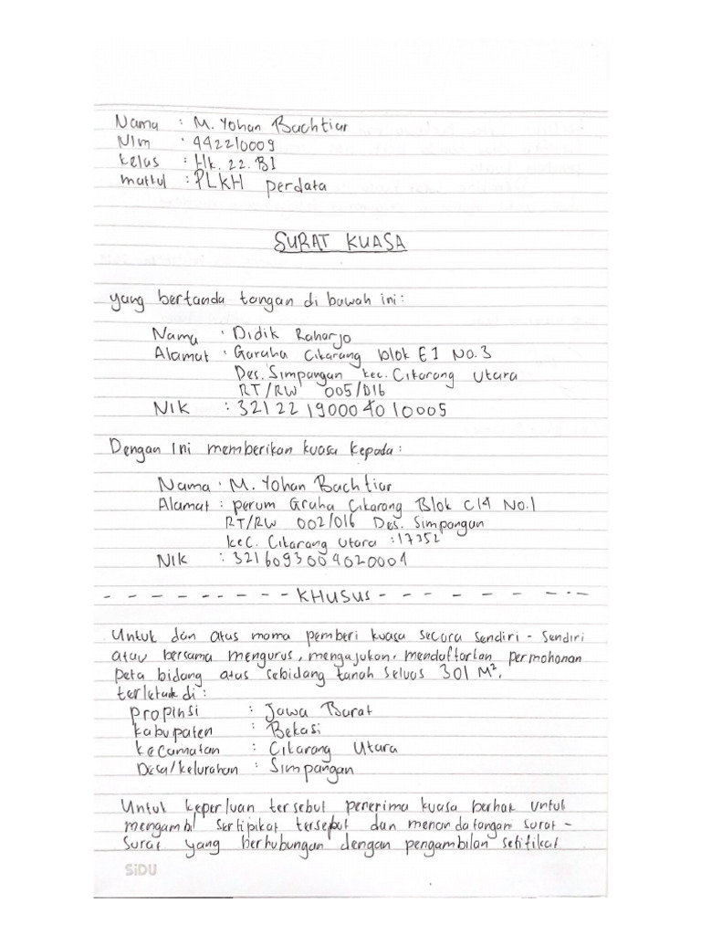 PLKH Perdata (Yohan) | PDF