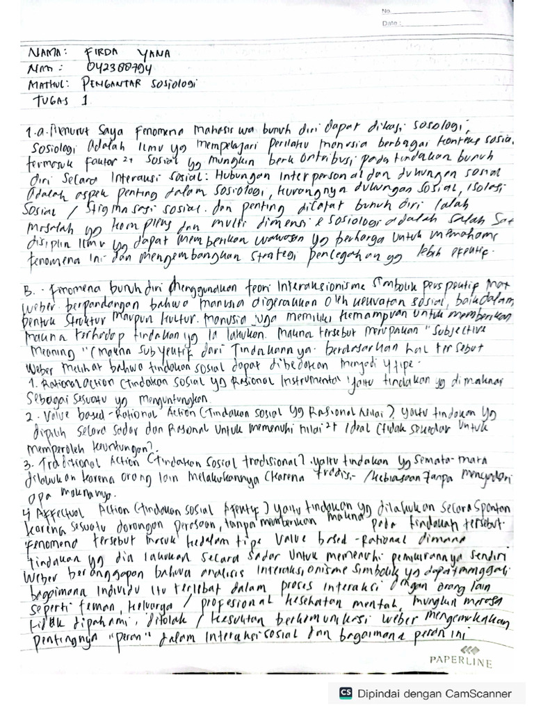 Pengantar Sosiologi Tugas 1 Firda | PDF