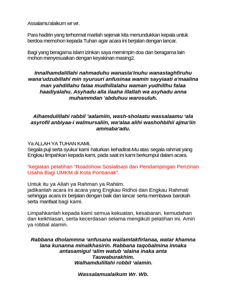 Template Baca Doa | PDF