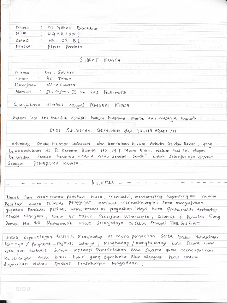 PLKH Perdata 4 (Yohan) | PDF